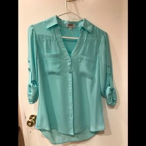 Express | Tops | Express Blouse Tiffany Blue | Poshmark